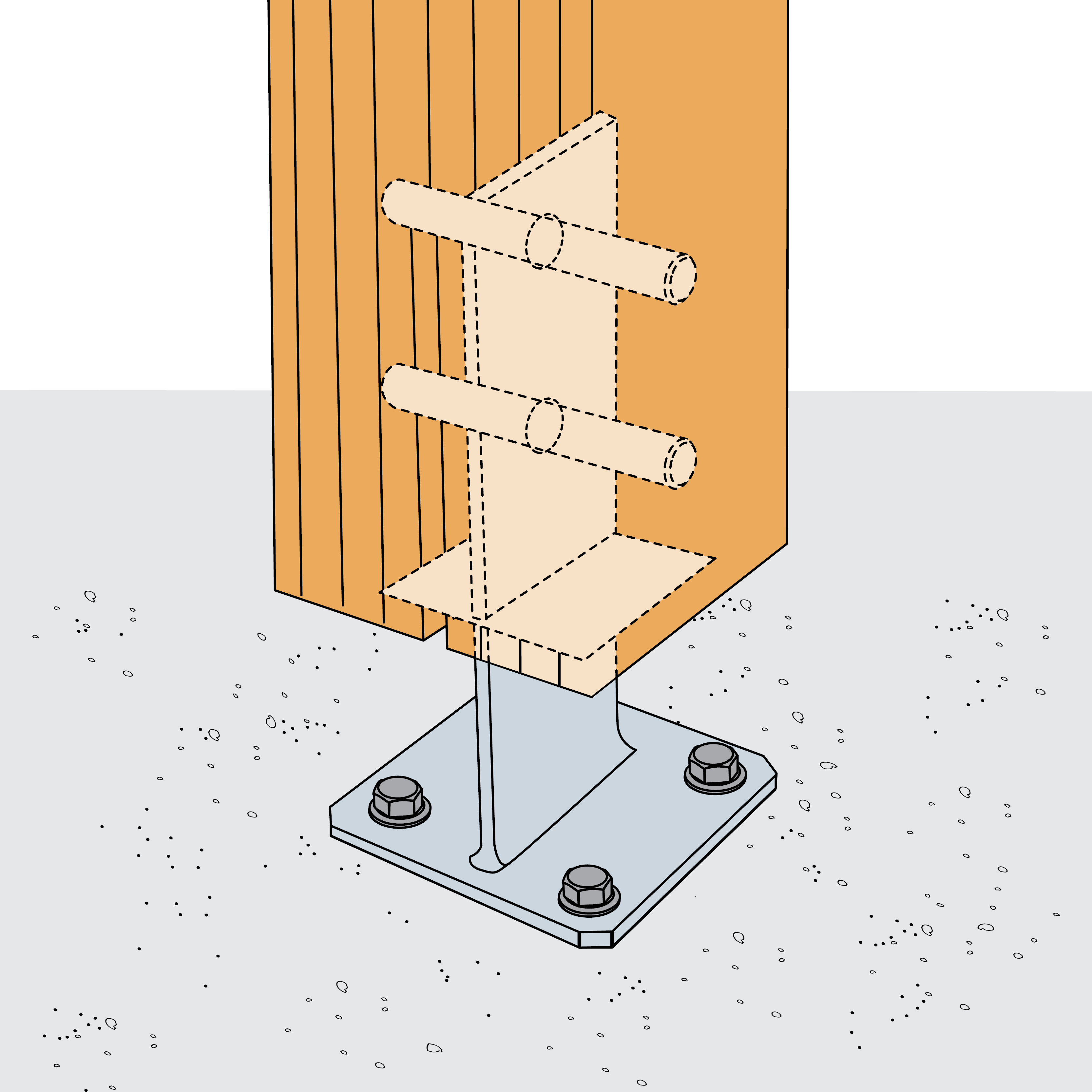 Concealed post base with plate - PPS | Simpson Strong-Tie